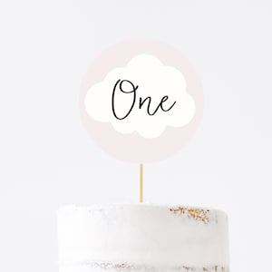 Editable Cake Toppers, Cloud Printable Cake Topper Template, Instant ...