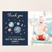 Space Birthday Thank You Card Astronaut Planets Outer Space Party ...