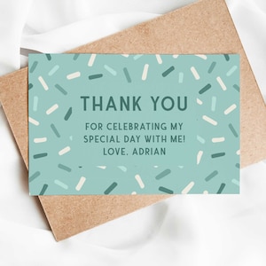 Sprinkle Thank You Card INSTANT DOWNLOAD Personalised Thank You Note ...