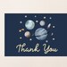 Editable Space Birthday Thank You Card Astronaut Planets to the Moon ...