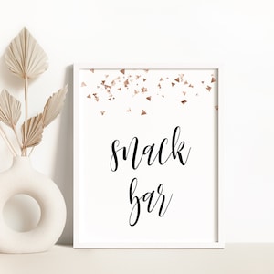 Snack Bar Sign INSTANT DOWNLOAD Printable Table Party Sign, Editable ...