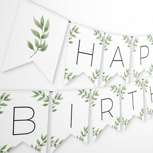 Happy Birthday Banner Leaf Banner Girl or Boy First Birthday ...