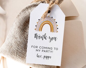 Editable Rainbow Favor Tag Rainbow Gift Tags Rainbow Thank You Tags ...