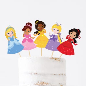 Princess Cake Topper Bundle, Printable Instant Download Centrepiece Set ...