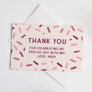 Sprinkle Thank You Card INSTANT DOWNLOAD Personalised Thank You Note ...