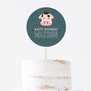 Cow Cake Toppers INSTANT DOWNLOAD Printable Template Kids Cake ...