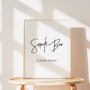 Simple Snack Bar Sign INSTANT DOWNLOAD Printable Table Party Food Sign ...