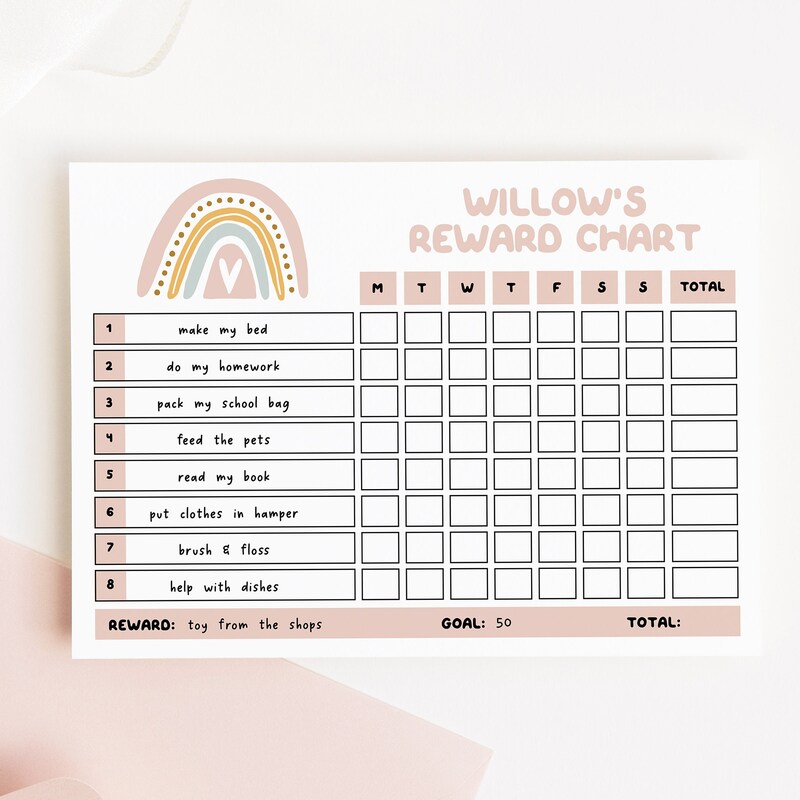 Weekly Reward Chart Kids - Etsy