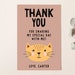 Cat Thank You Card INSTANT DOWNLOAD Personalised Thank You Note ...
