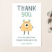 Monster Thank You Card INSTANT DOWNLOAD Personalised Thank You - Etsy