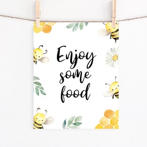 Enjoy Some Food Sign, Editable Template Printable Instant Download ...