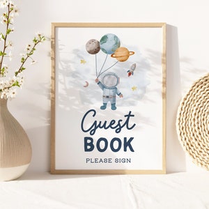 Guest Book Sign Outer Space Birthday Printable Table Sign Planets ...