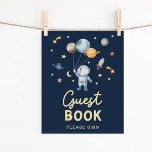 Guest Book Sign Outer Space Birthday Printable Table Sign Planets ...