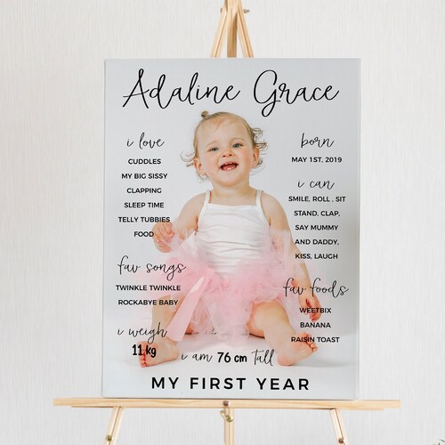 Baby 1st Birthday Board PRINTABLE First Birthday Print - Etsy