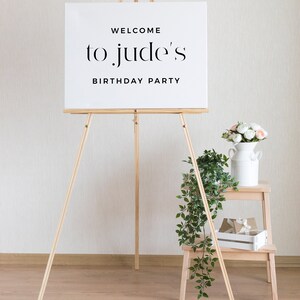 Monochrome Birthday Welcome Sign, Printable Template Instant Download ...