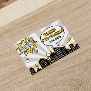 Superhero Boys Thank You Card, Comic Book 4x6 Editable Template ...