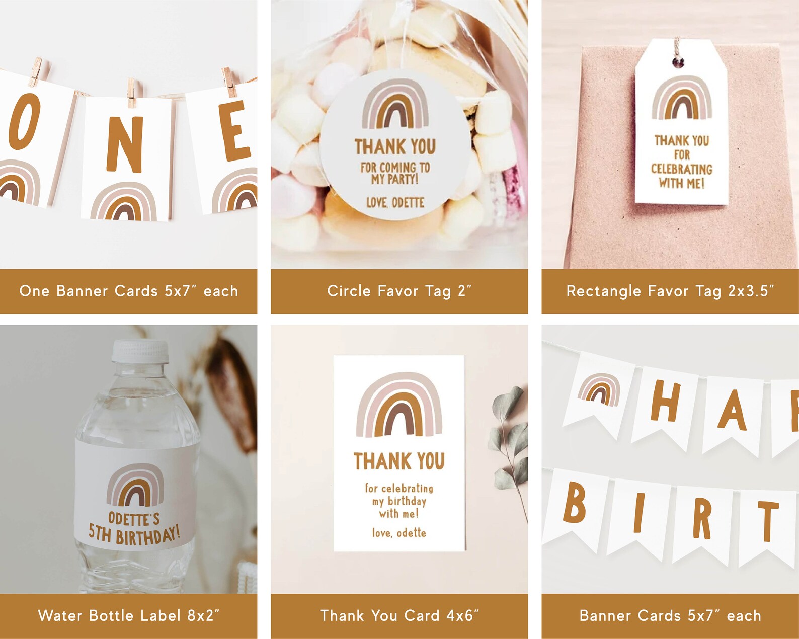 Rainbow Birthday Bundle, Baby Shower Bundle, Boho Baby Shower Bundle ...