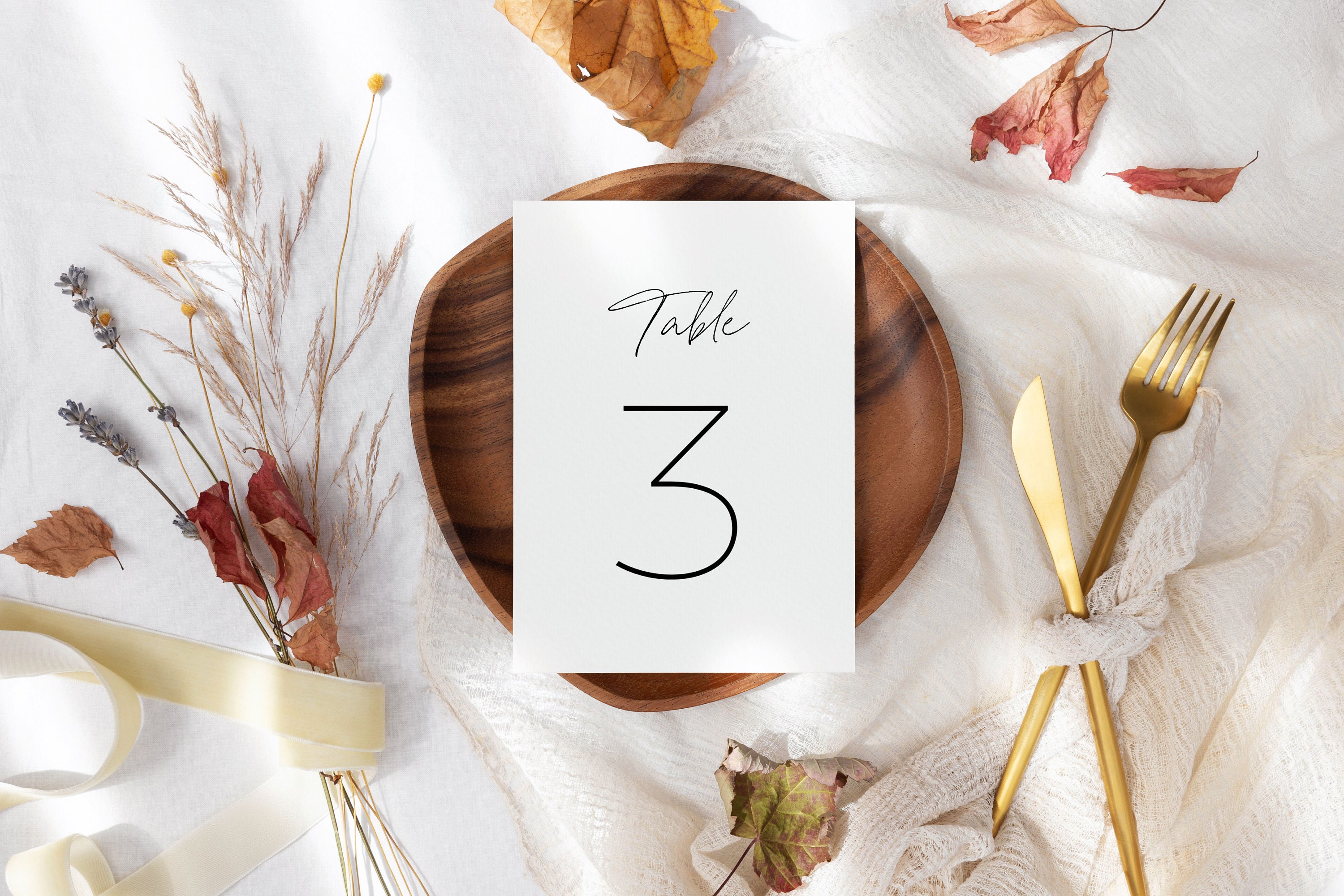 Printable Table Number Template, Modern Minimalist Wedding Table Decor ...