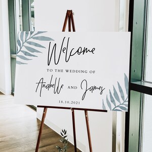 Editable Welcome Sign, Welcome Sign Template, Greenery Welcome Sign ...
