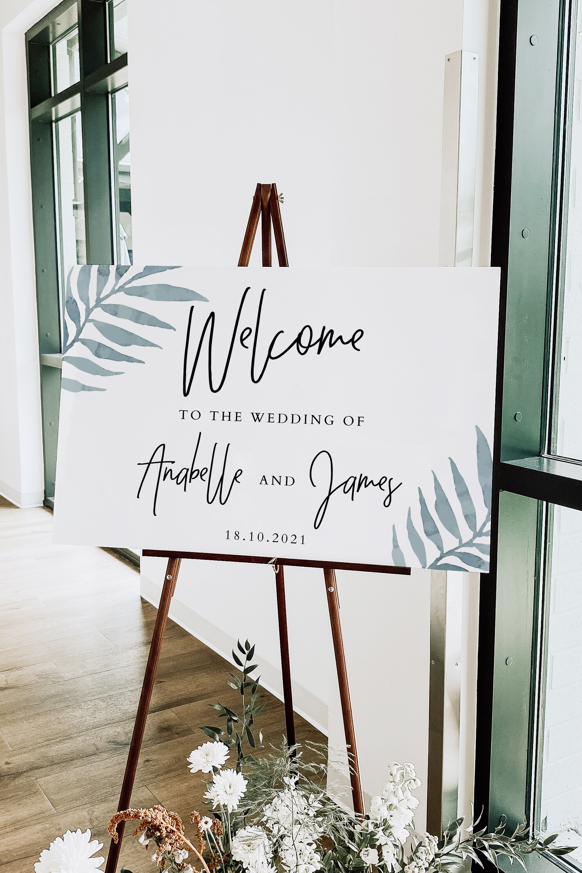 Editable Welcome Sign Welcome Sign Template Greenery Welcome - Etsy ...
