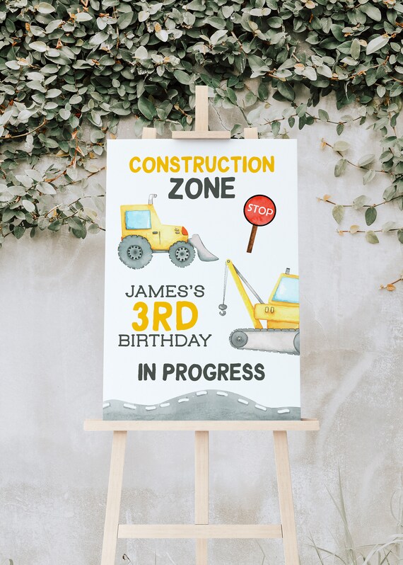 Construction Birthday Printable Sign Templates Construction Birthday