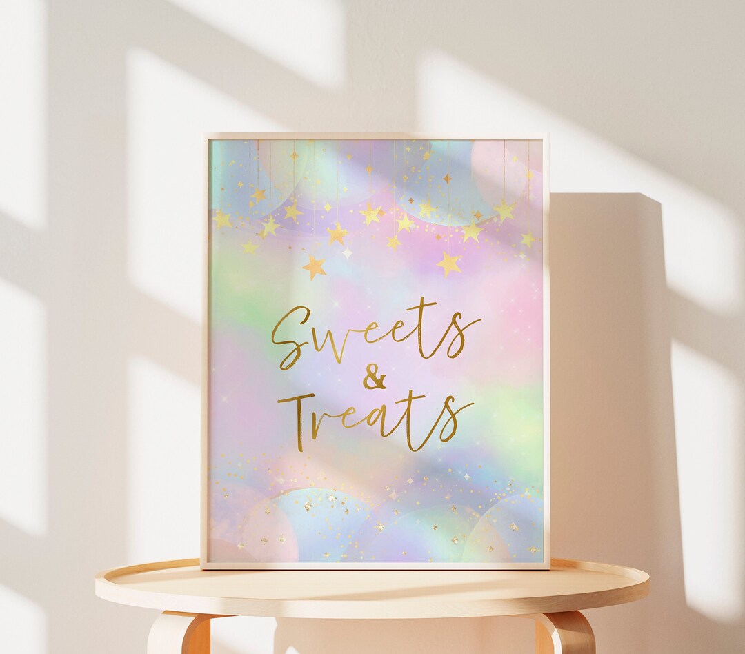 Galaxy 8x10 Table Sign, Rainbow DIY Editable Birthday Baby Shower ...