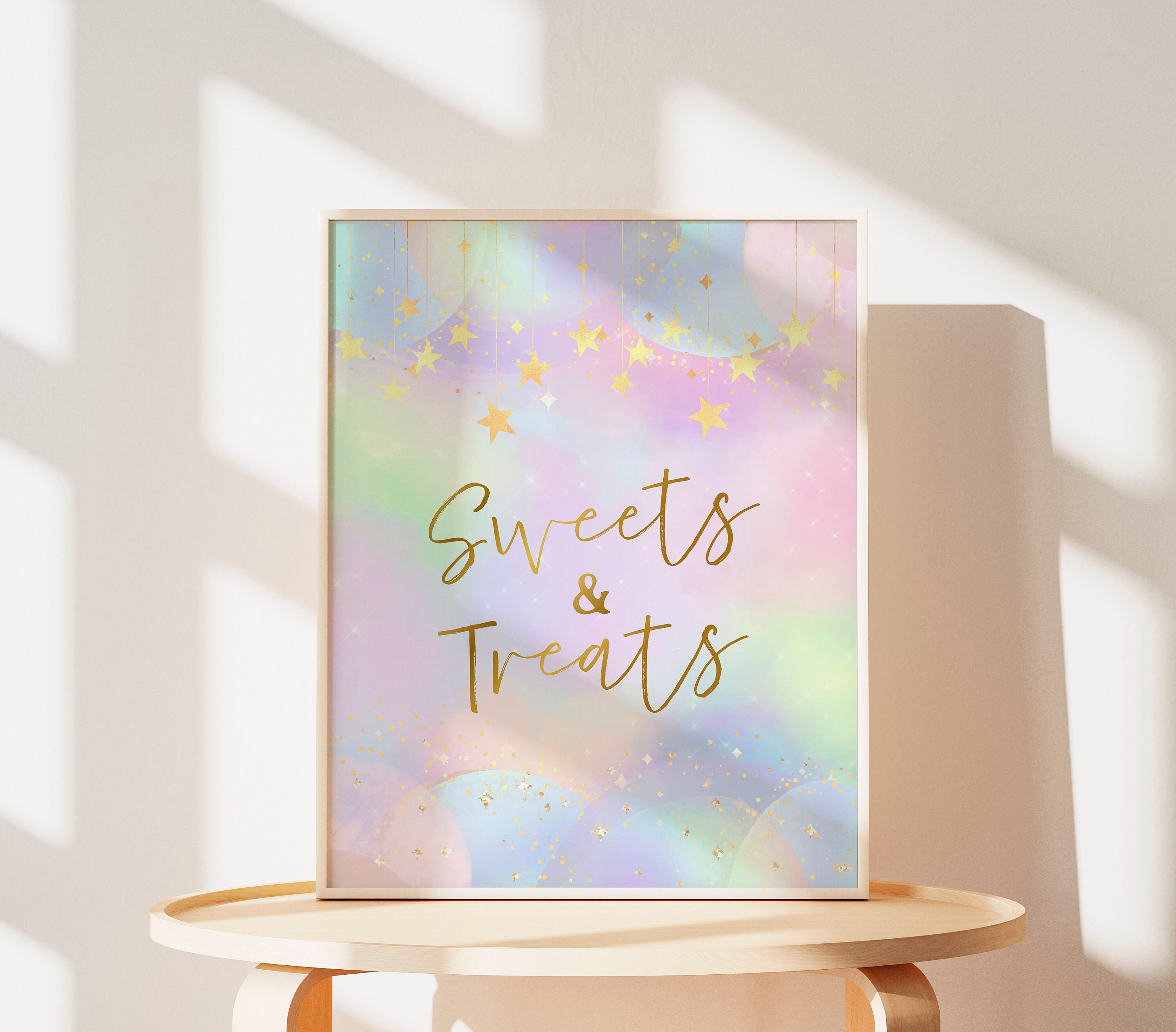 Galaxy 8x10 Table Sign, Rainbow DIY Editable Birthday Baby Shower ...