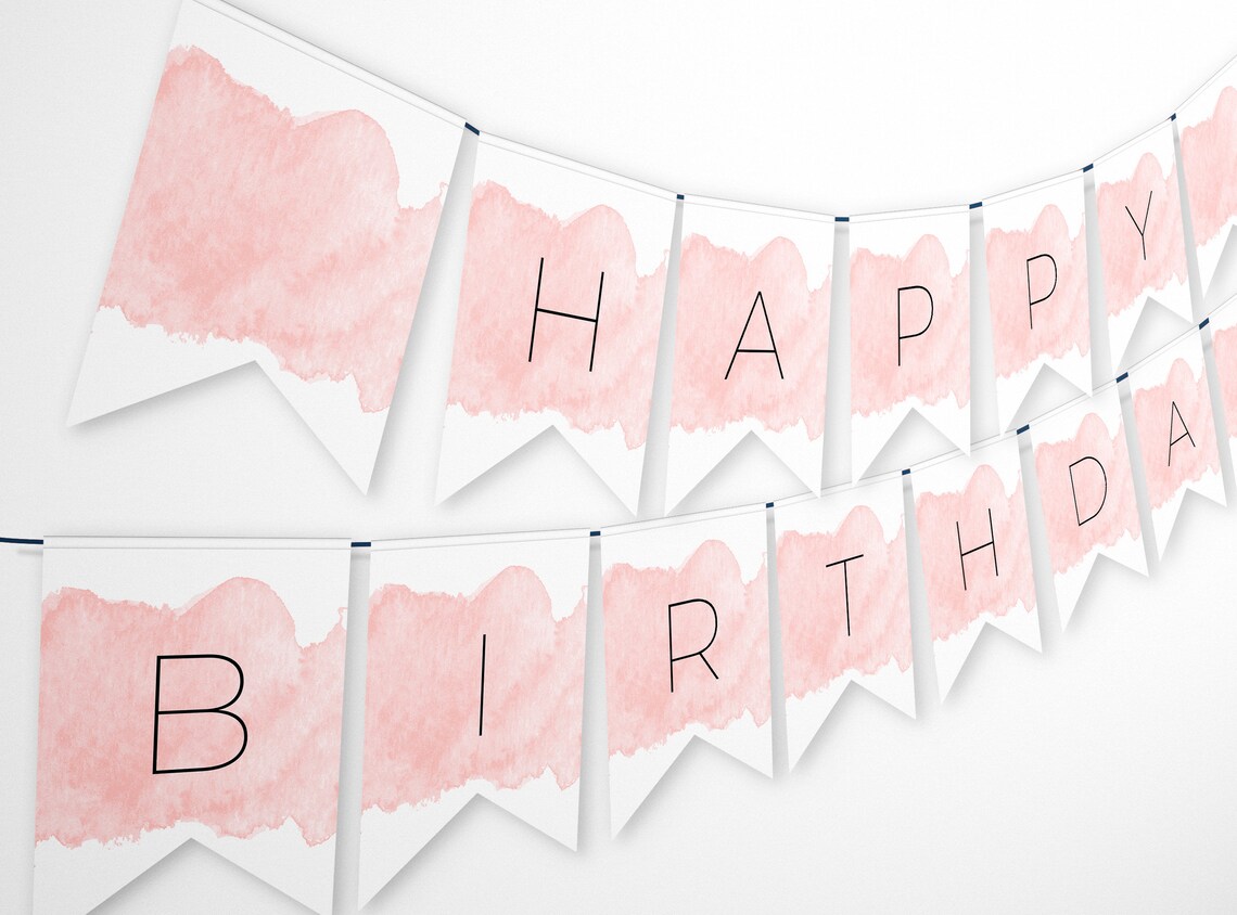 Birthday Banner Template Printable 1st Birthday Bunting Editable ...