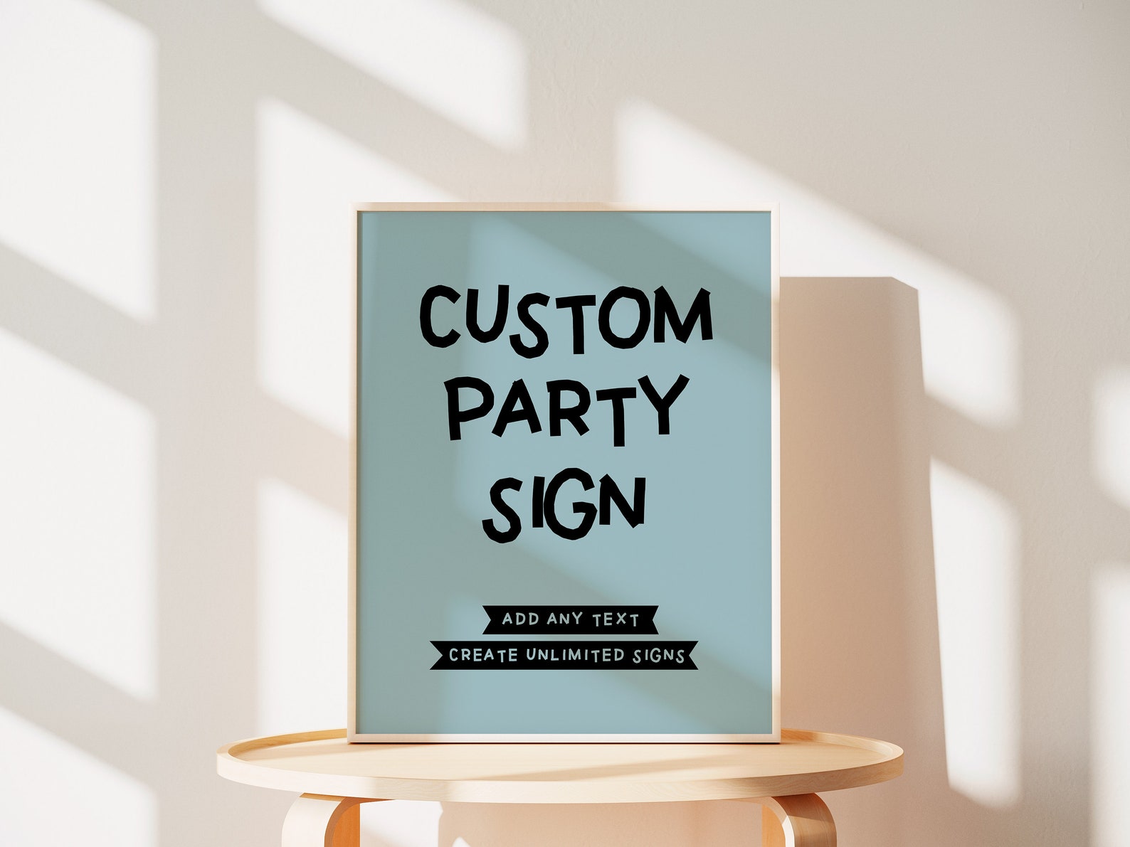 Blue Custom Party Sign INSTANT DOWNLOAD Printable Birthday | Etsy