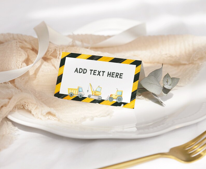 Construction Birthday Party Food Tent Labels, Construction Birthday ...