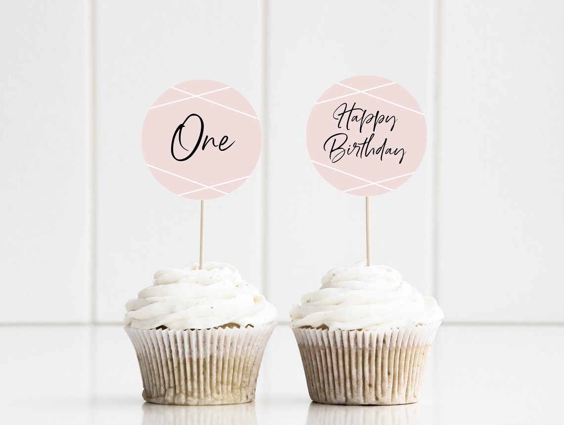 Editable Cupcake Toppers Printable Pink Cupcake Topper - Etsy Australia