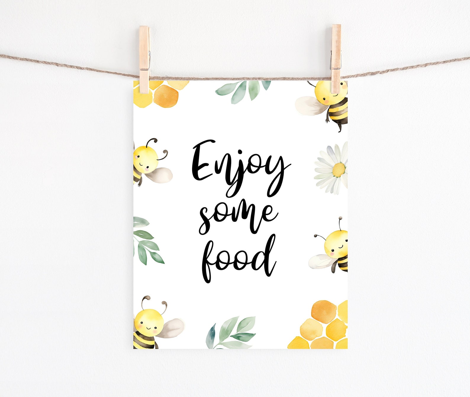 Enjoy Some Food Sign, Editable Template Printable Instant Download ...