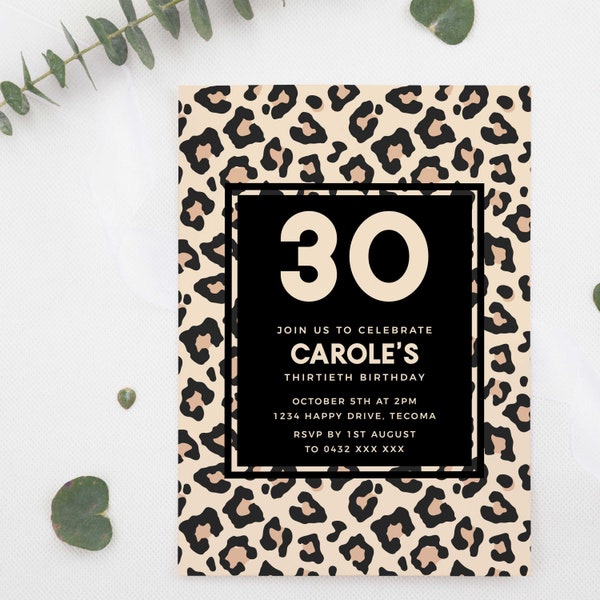Leopard Print Invitations - Etsy