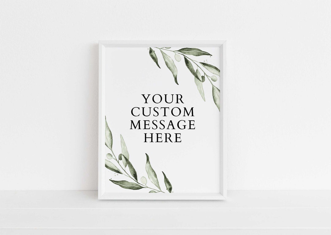 Custom Sign Editable Template, Instant Download, Printable, Modern ...