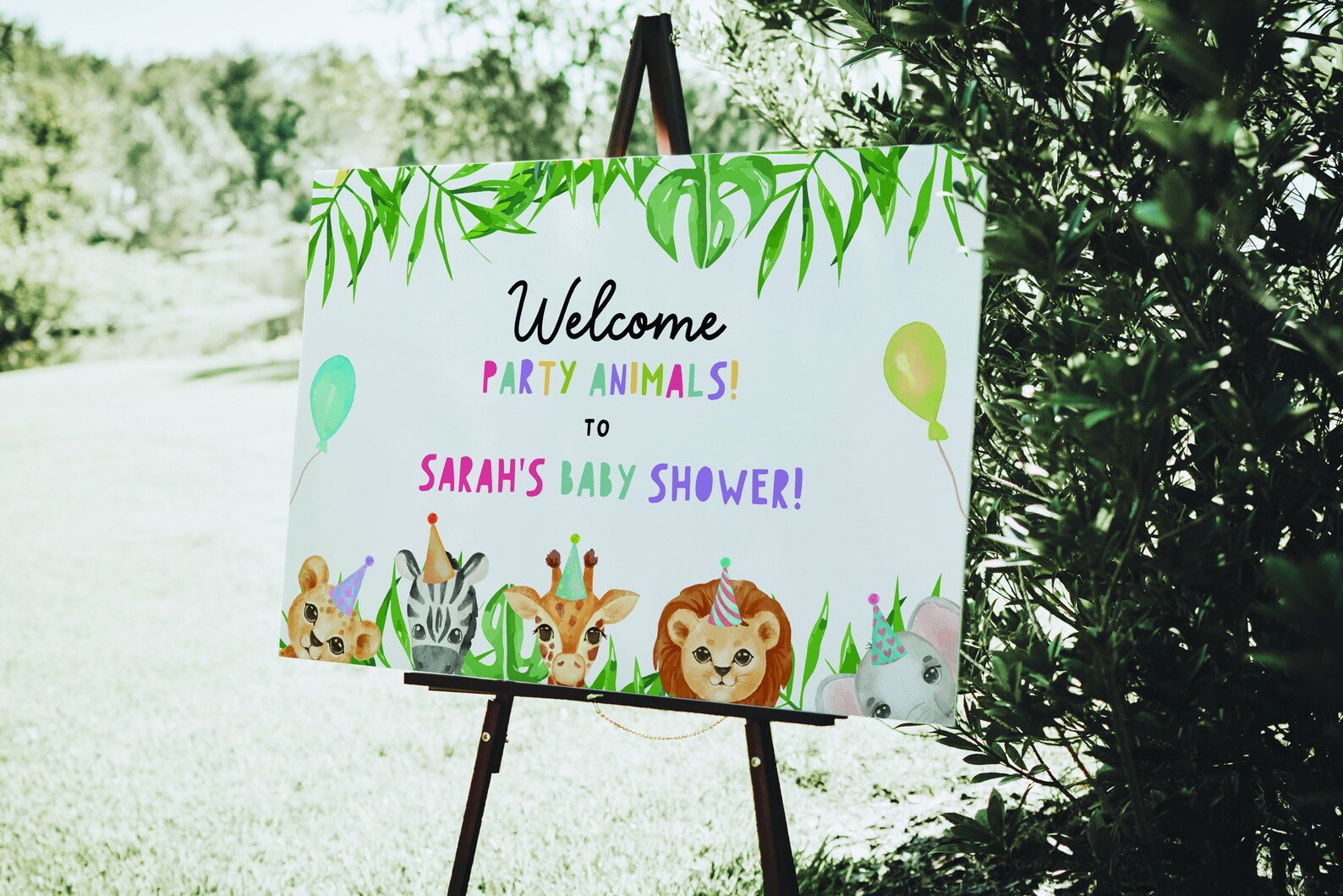 Safari Baby Shower Welcome Sign Template, Baby Shower Sign, Jungle ...