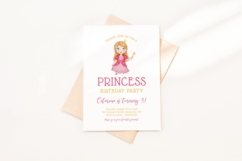 Editable Princess Invitation Template, Instant Download Printable ...