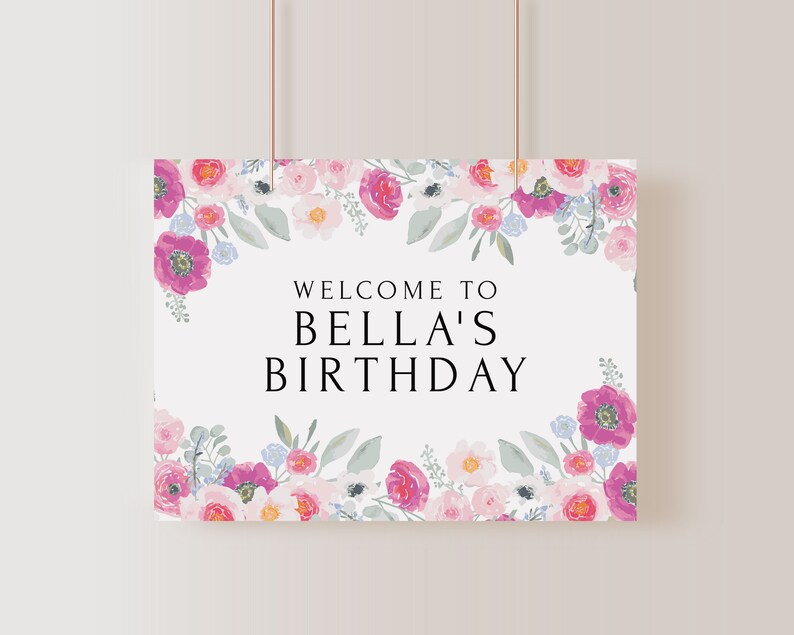 Editable Birthday Welcome Sign Birthday Welcome Poster INSTANT - Etsy
