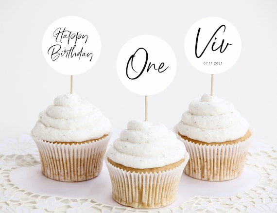Editable Cupcake Toppers Printable Simple Cupcake Topper - Etsy