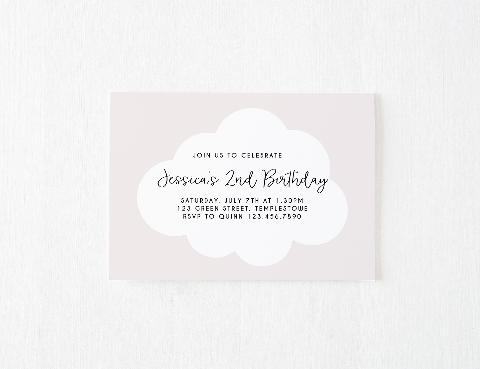 Editable Cloud Birthday Party Invitation Download Printable - Etsy ...