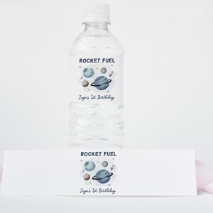 Editable Outer Space Water Bottle Labels Astronaut Party Decor Space ...