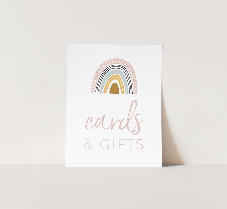 Rainbow Cards & Gifts Sign INSTANT DOWNLOAD Printable Table - Etsy