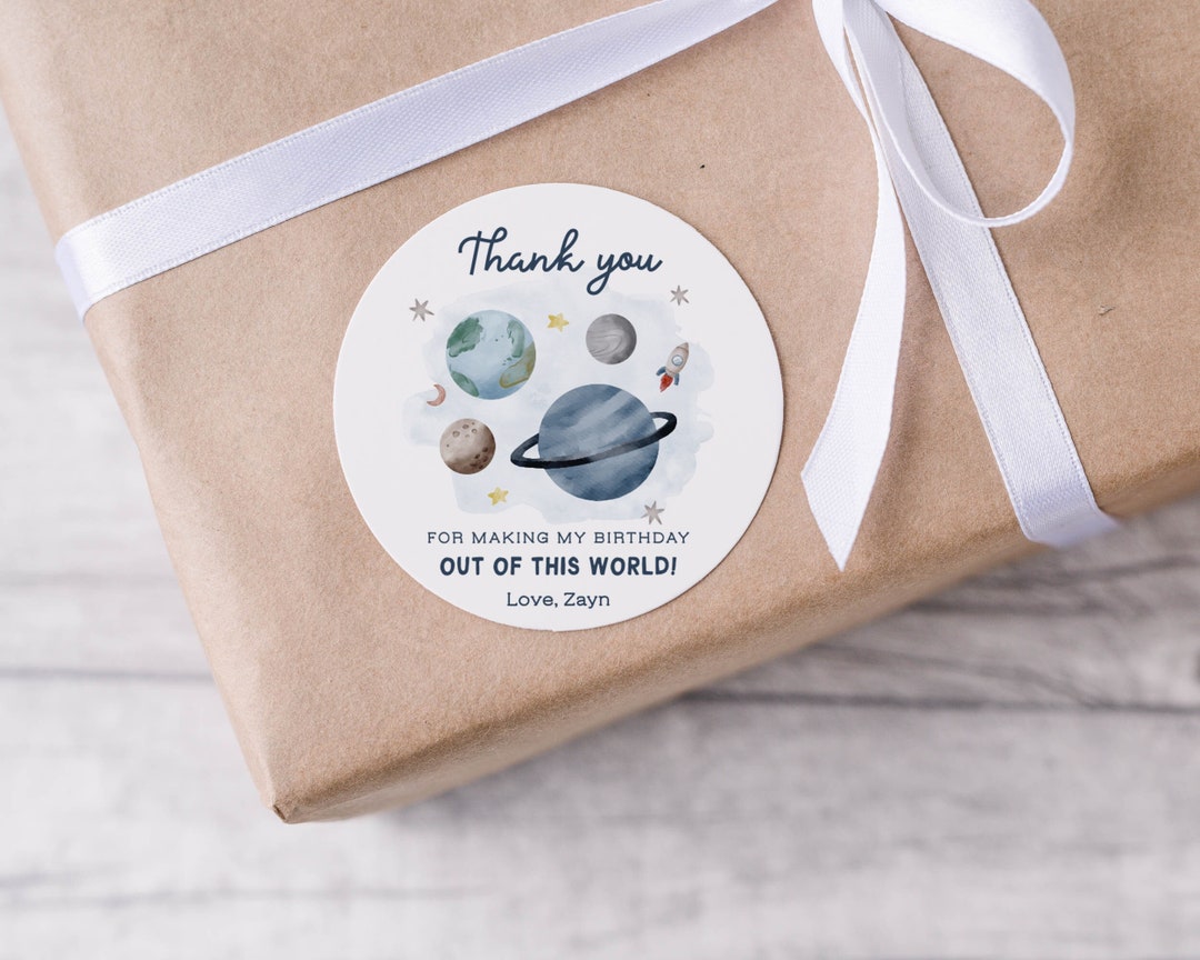 Editable Outer Space Favor Tags Space Birthday Thank You Tag Label ...