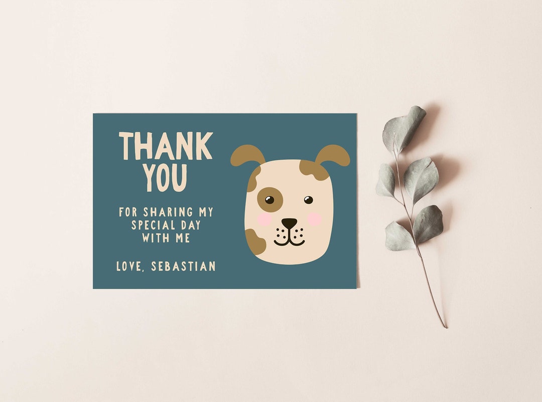 Dog Thank You Card INSTANT DOWNLOAD Personalised Thank You Note ...