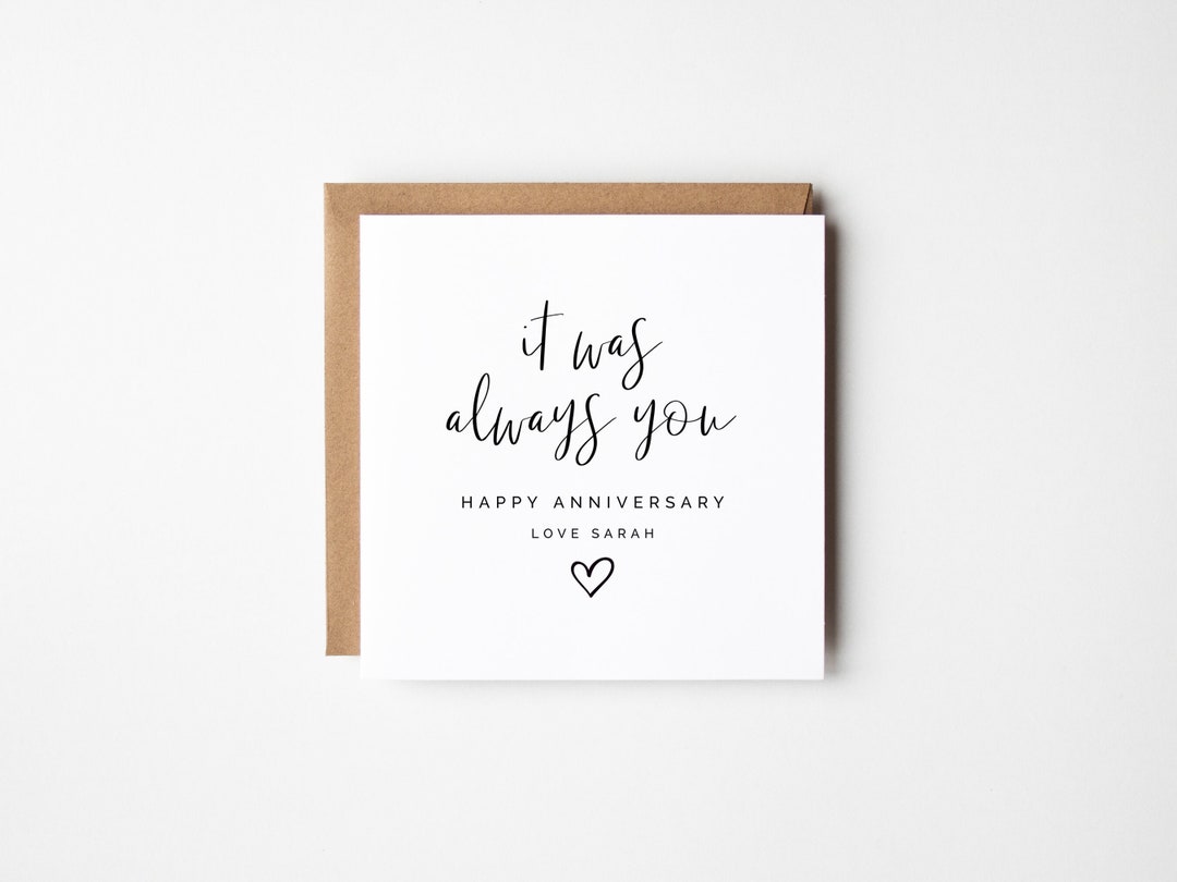 Happy Anniversary Card - Editable Modern Minimalist, Personalized ...