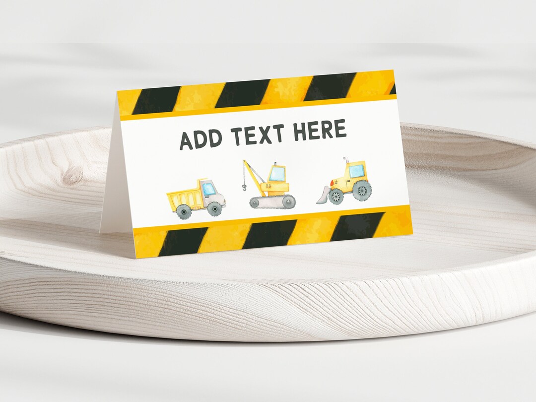 Construction Themed Food Labels Editable Template, Printable Buffet ...