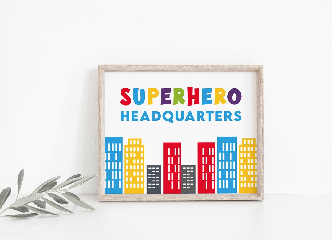 Superhero Party Table Sign Template - Editable Printable, Instant ...