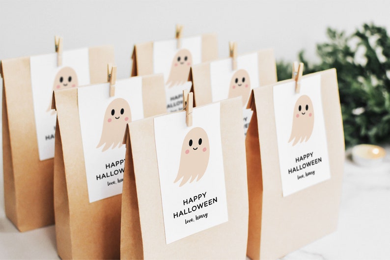 Editable Halloween Birthday Thank You Favor Tags Costume Party Girl ...