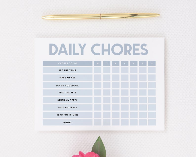 Kids Rewards Chart, Editable Printable Instant Download Pastel Blue ...