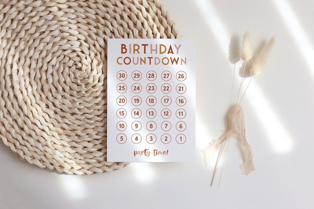 Birthday Countdown Printable Template, Kids Bday Party Countdown ...