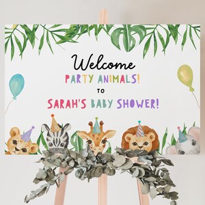 Safari Baby Shower Welcome Sign Template, Baby Shower Sign, Jungle ...